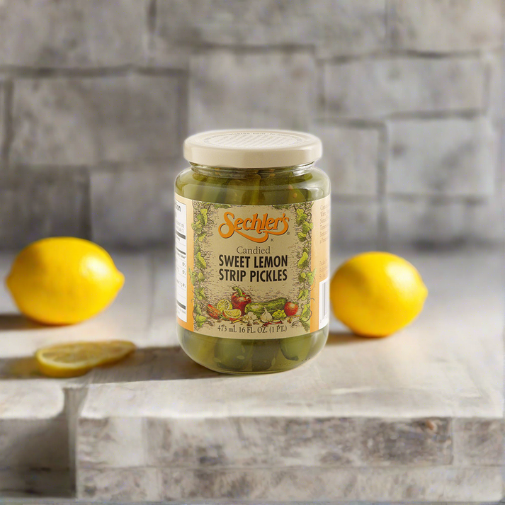 16oz Candied Sweet Lemon Strips – Sechlers Pickles
